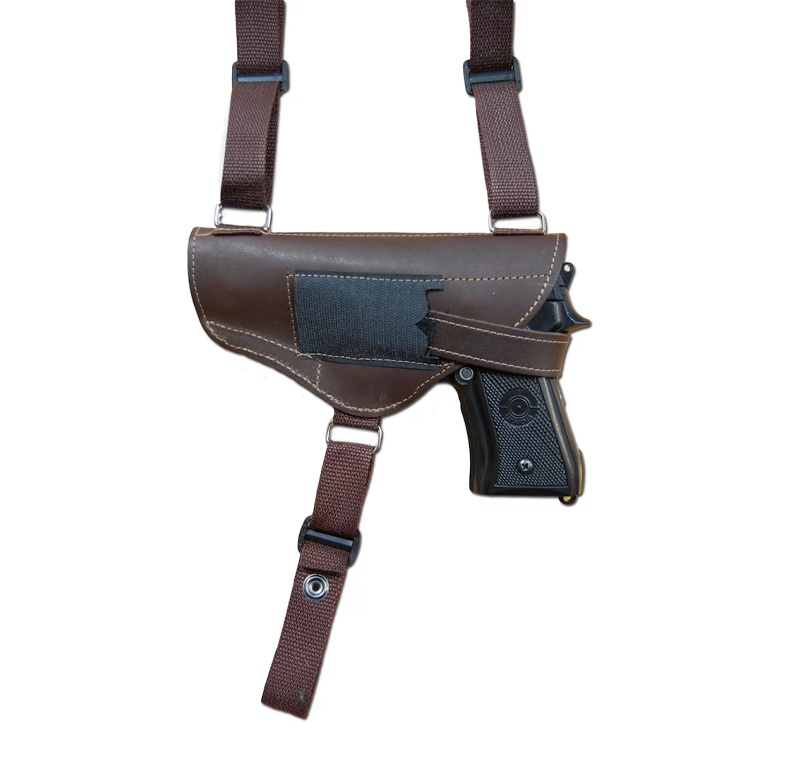 Brown Leather Dual Pistol Horizontal Shoulder Holster