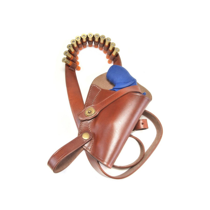 Brown Leather Shoulder Holster With Shell Loops